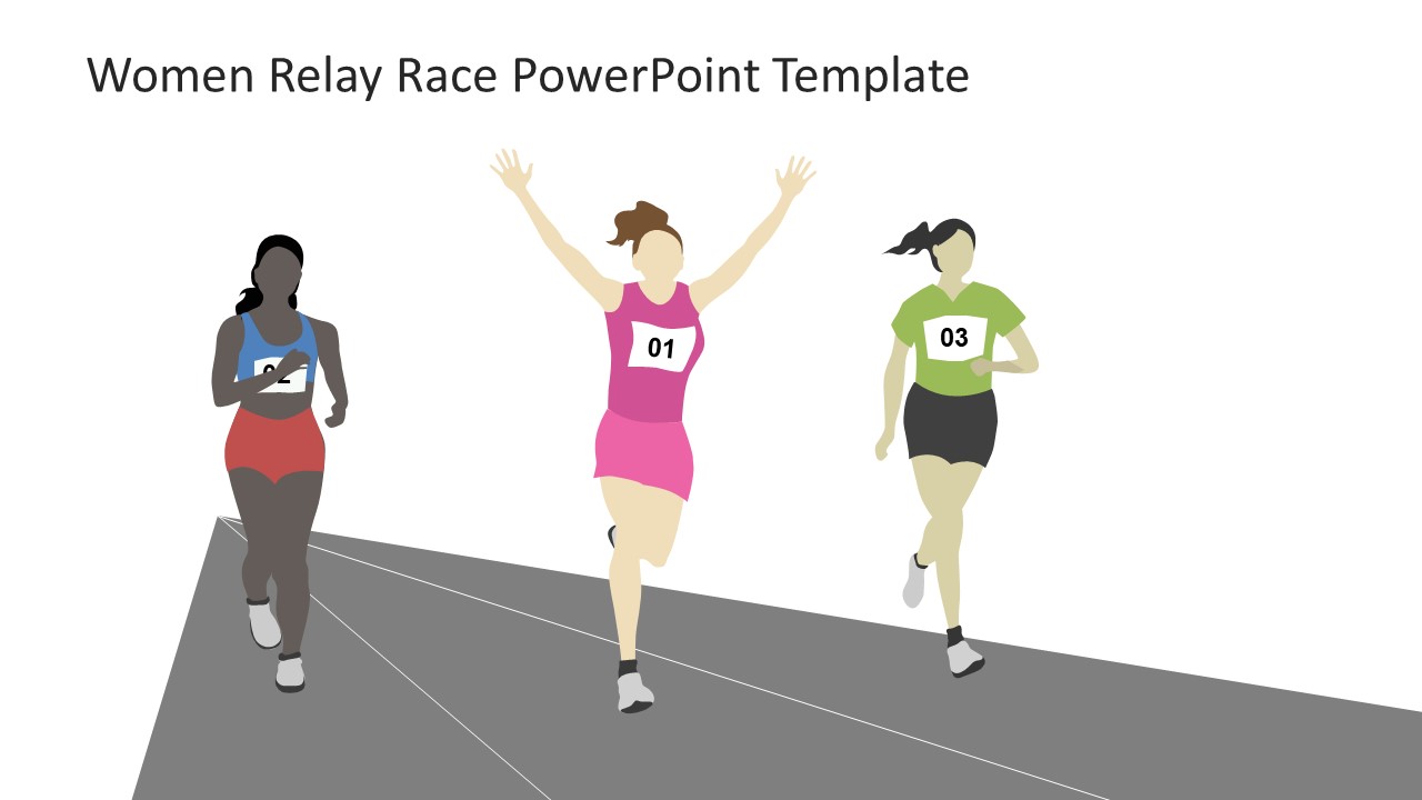Women Relay Race PowerPoint Template - SlideModel