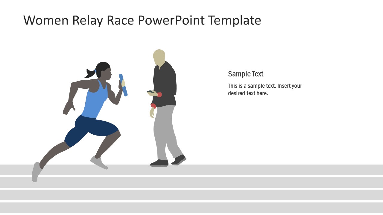Women Relay Race PowerPoint Template - SlideModel