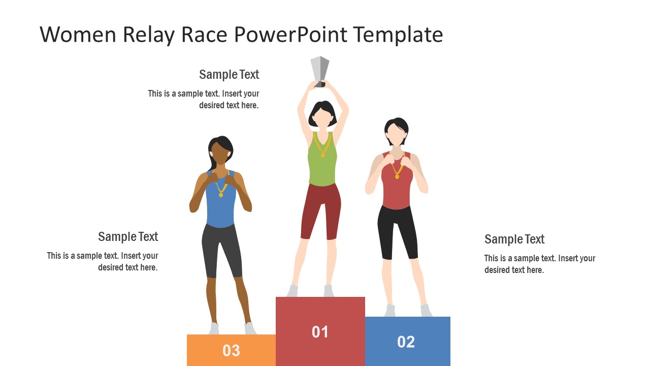 Women Relay Race PowerPoint Template - SlideModel