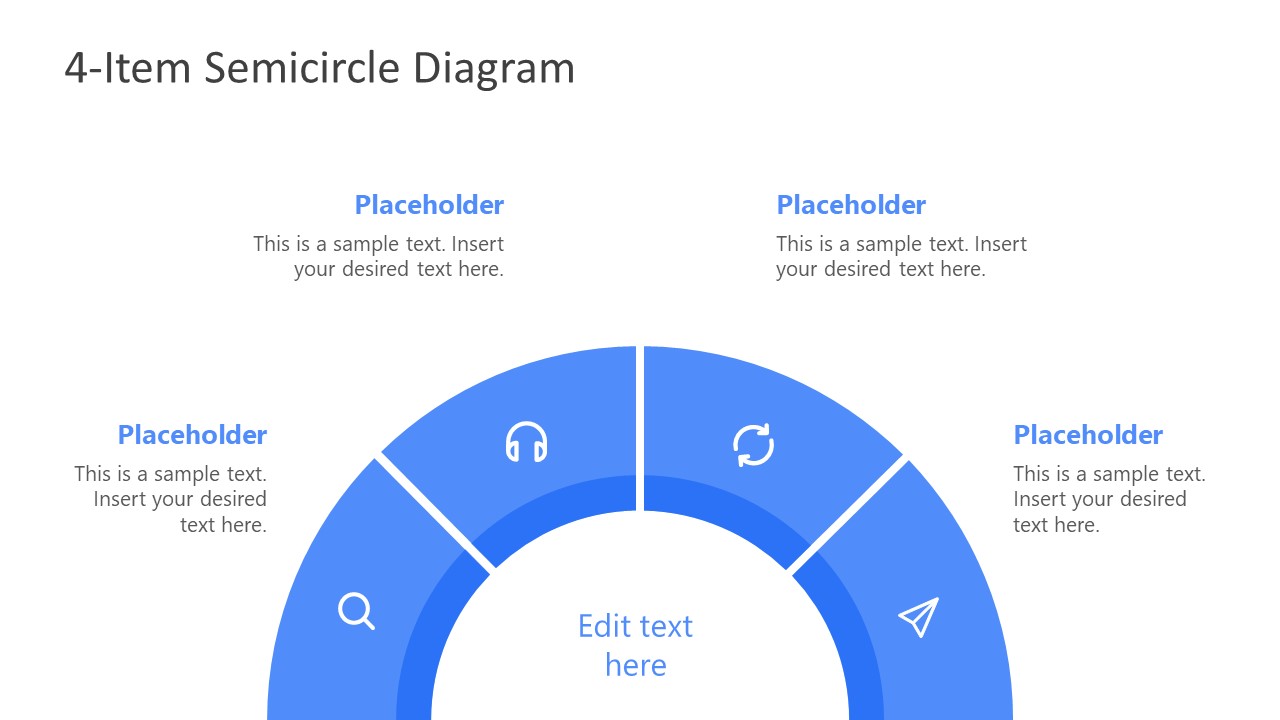 4-Item Semicircle Diagram for PowerPoint - SlideModel