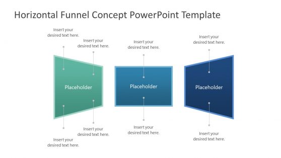 3 Steps Horizontal 2-Way Funnel PPT - SlideModel
