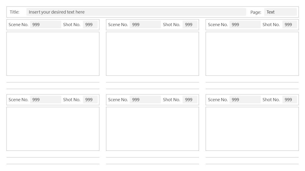 6 Frames per Page Storyboard PowerPoint Template Slide - SlideModel