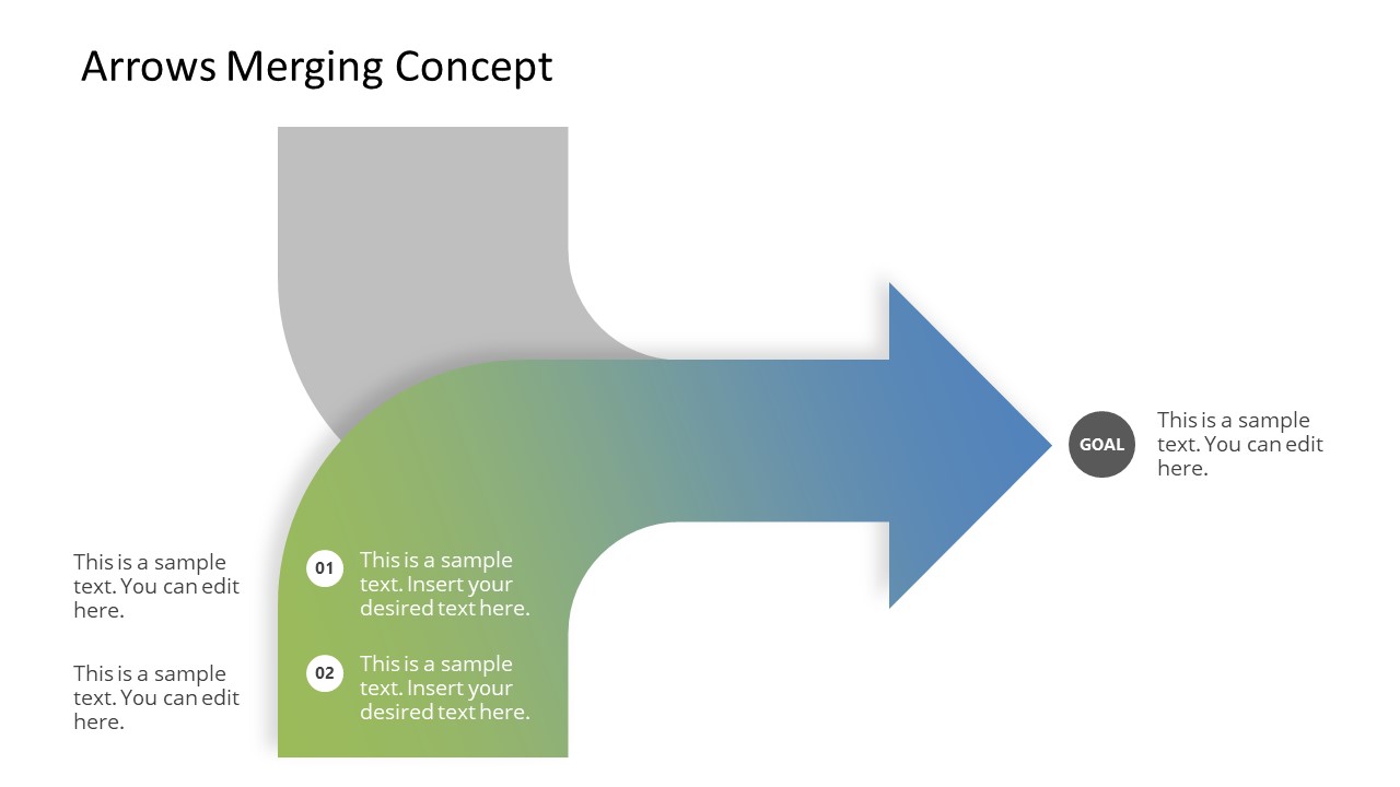 Two Arrows Merging Concept for PowerPoint - SlideModel Two Arrows Merging Concept for PowerPoint - SlideModel