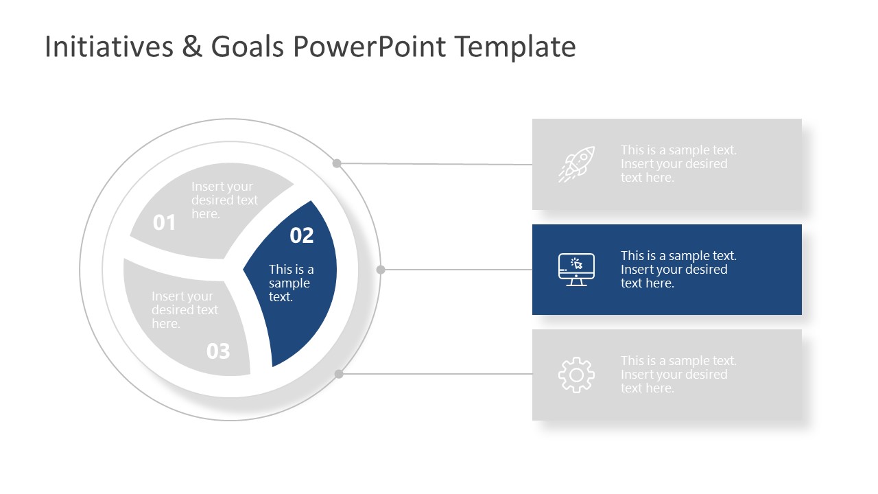 3-Step Initiatives & Goals PowerPoint Template