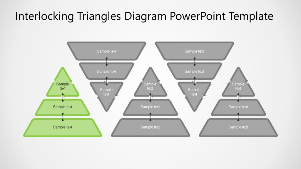 5 Interconnected Pyramids PowerPoint - SlideModel