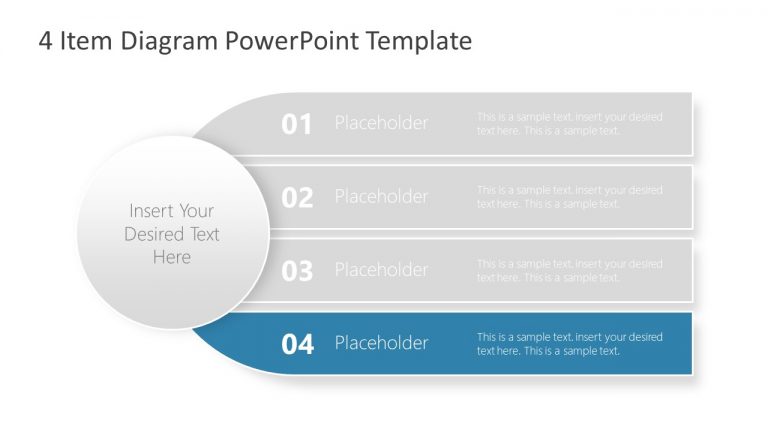 4 Item Horizontal PPT Diagram - SlideModel