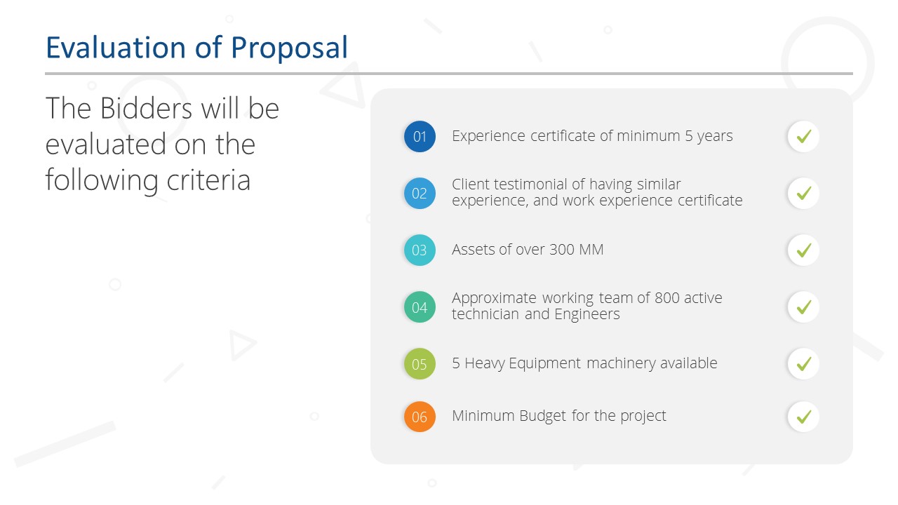 Evaluation of Proposal Criteria Templates - SlideModel