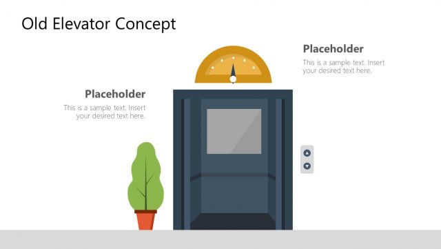 Open Vintage Elevator Door Template - SlideModel