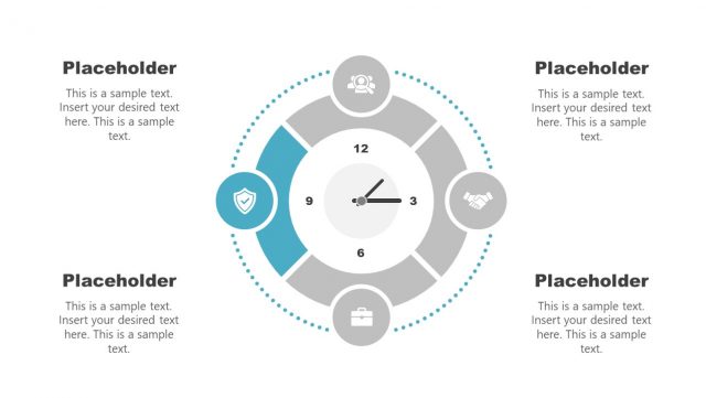 Fourth Step Time Management Clock Template - SlideModel