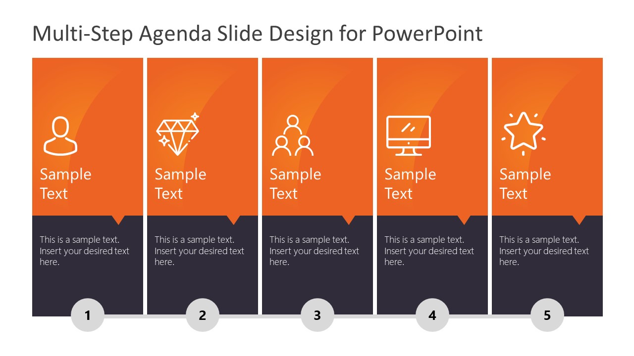 Multi-step Agenda Slide PowerPoint Template & Slides