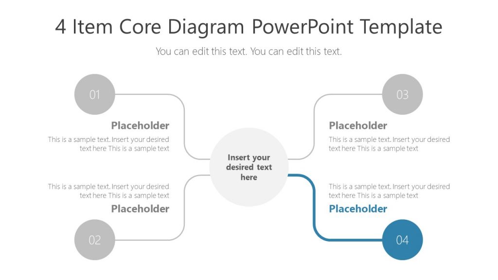 Step 4 4 Items Core Concept PowerPoint - SlideModel