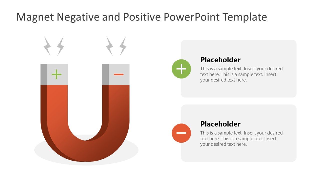 Magnet Negative Positive Diagram PowerPoint - SlideModel