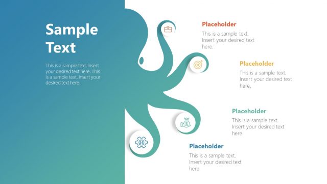 Octopus Diagram 4 Steps Agenda Template - SlideModel