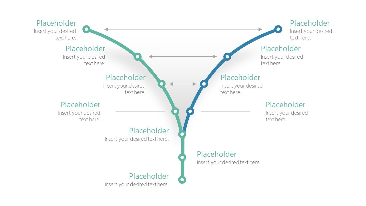 Two Opposite Curved Template Vertical Flow - SlideModel