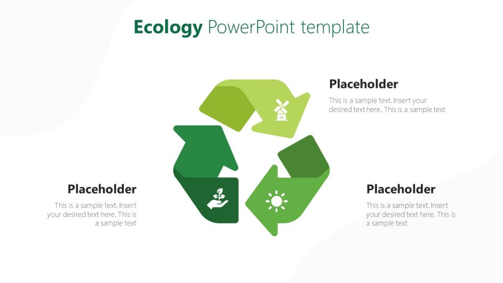 Ecosystem PowerPoint Diagram Green Shapes - SlideModel