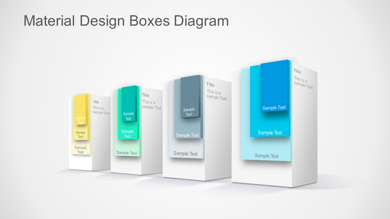 Layered Boxes Google Material Design - SlideModel