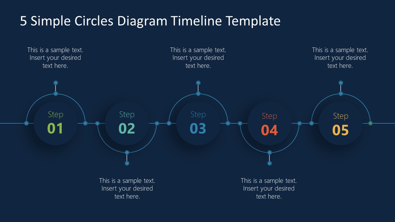 5 Simple Circles Diagram Timeline Template - SlideModel