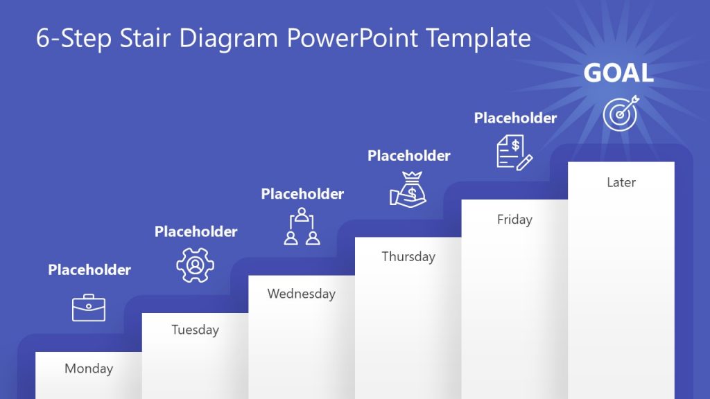 Goal Achieving 6 Steps PowerPoint - SlideModel