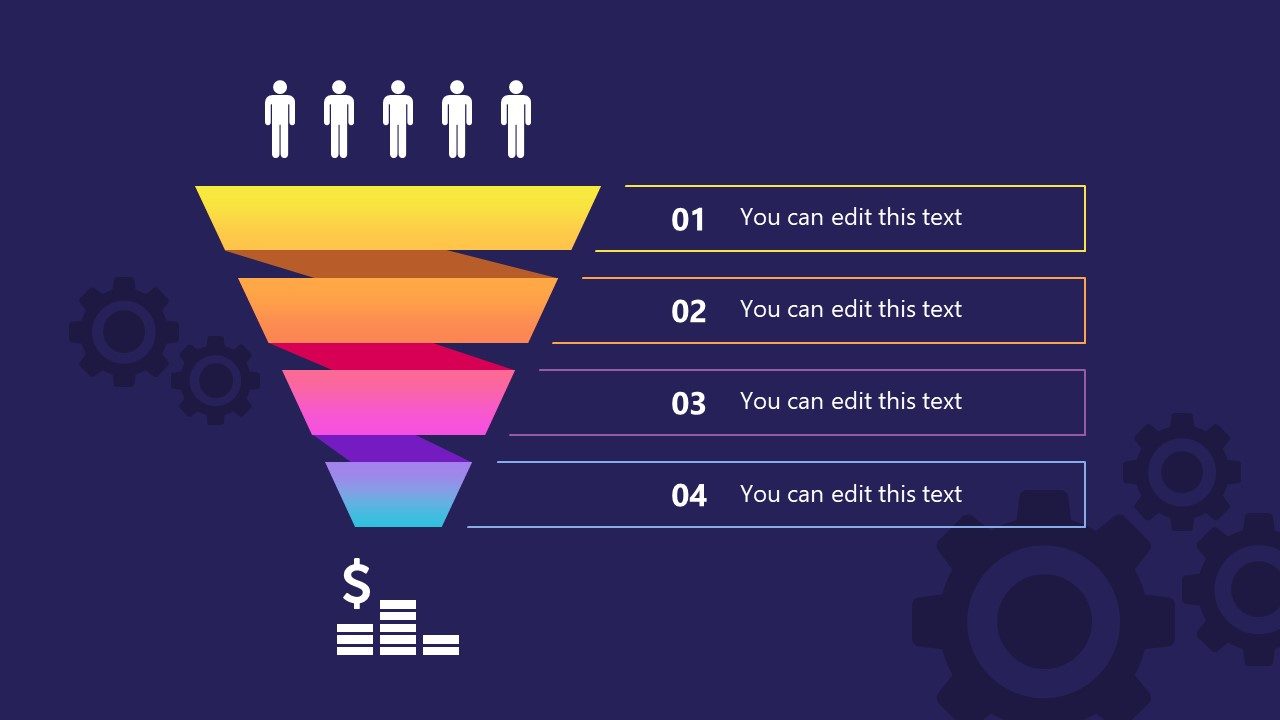 4 Steps Sales Funnel Diagram Template - SlideModel
