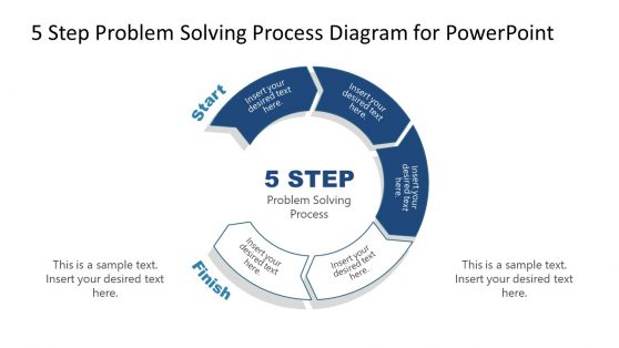 Step 3 of 5 Steps Problem Solving Diagram Template - SlideModel