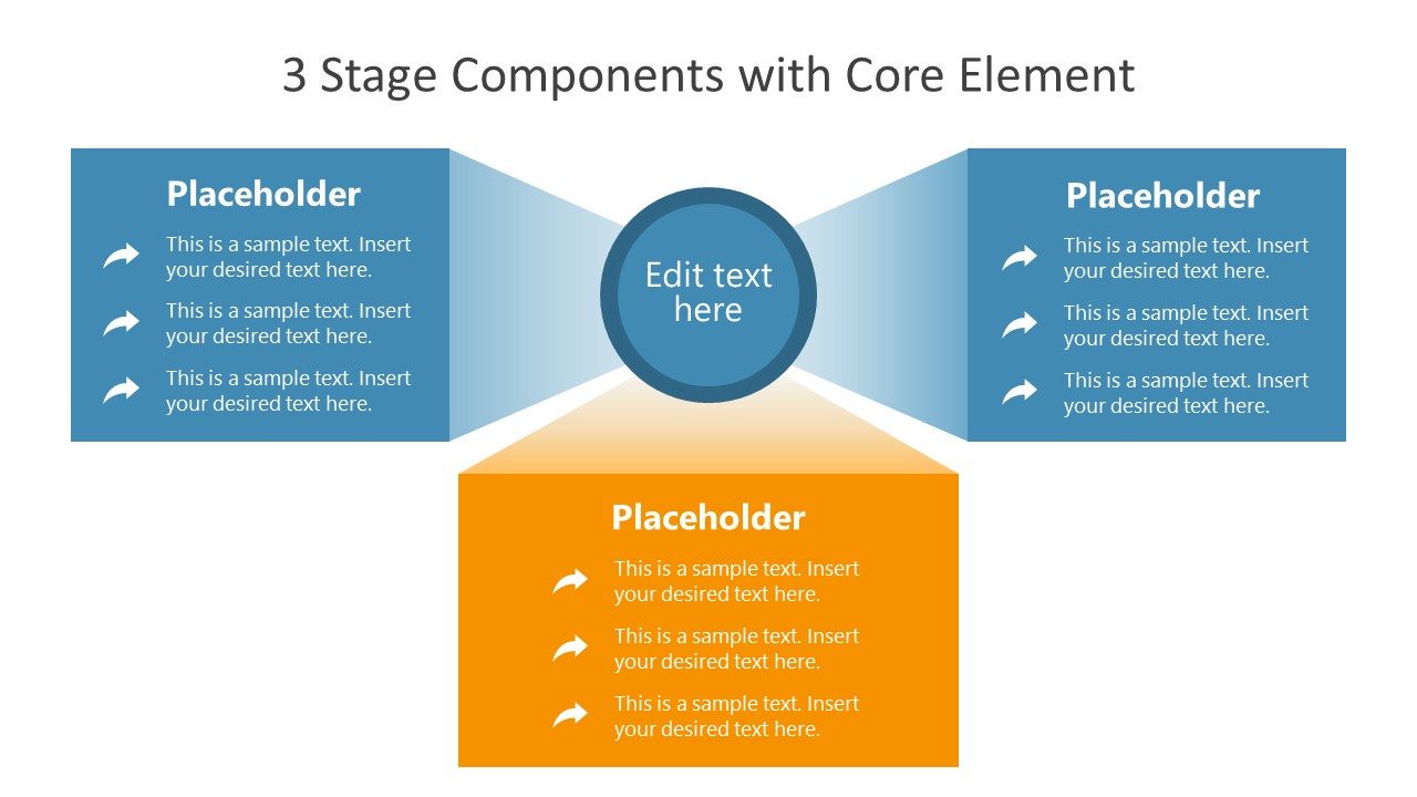 3 Stage Component Diagram PowerPoint - SlideModel