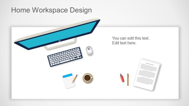 Home Workspace Illustration for PowerPoint - SlideModel