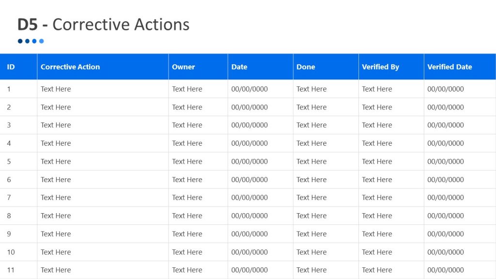 Define Corrective Action 8D Analysis Report Template - SlideModel
