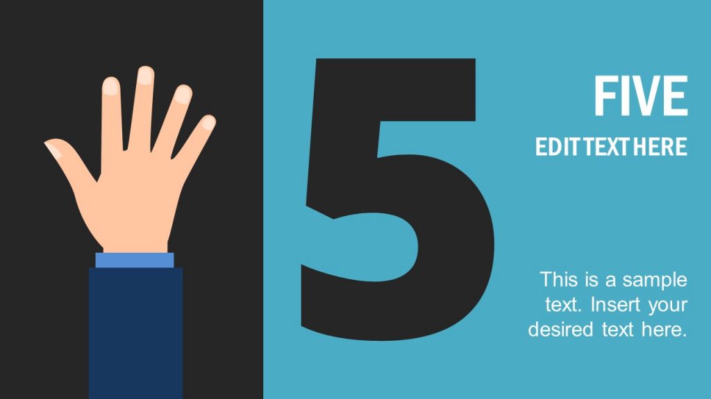 Five Finger Counting Hand Concept PowerPoint - SlideModel