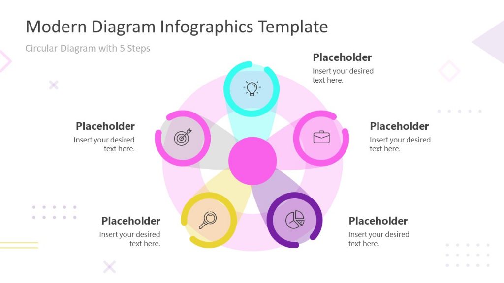 5 Steps Modern Infographics Cycle PPT - SlideModel
