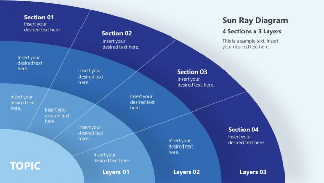 4 Layer Sun Ray Diagram PowerPoint - SlideModel