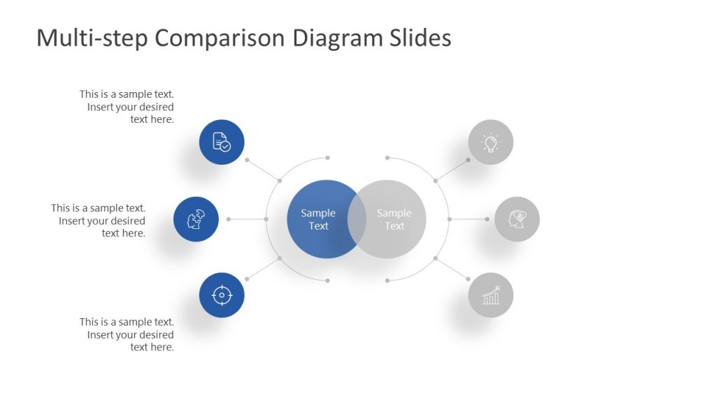 Comparison Blue 3 Steps PowerPoint Diagram - SlideModel