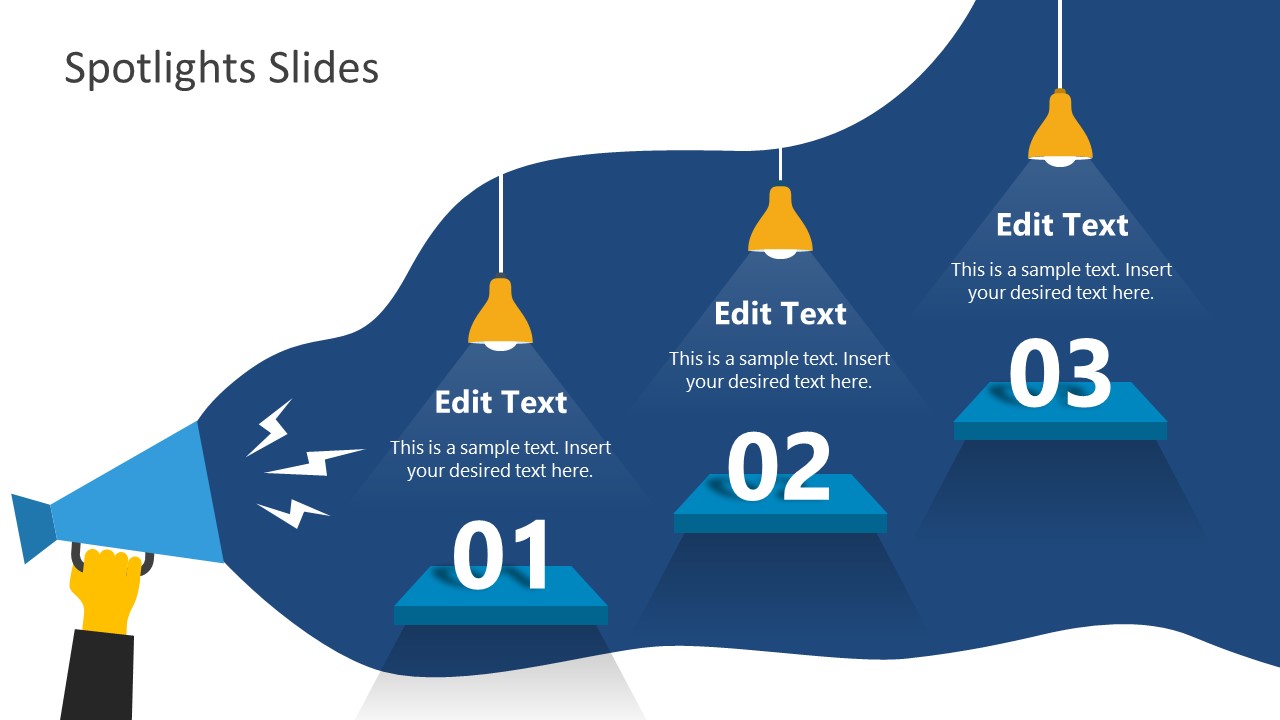 3-Step Spotlight Slides for PowerPoint - SlideModel