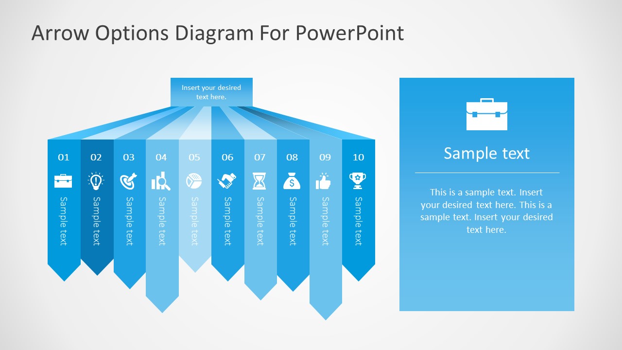 10 Steps Arrows Bars PowerPoint Diagram - SlideModel