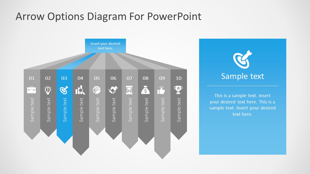 10 Steps Arrows Bars PowerPoint Diagram - SlideModel