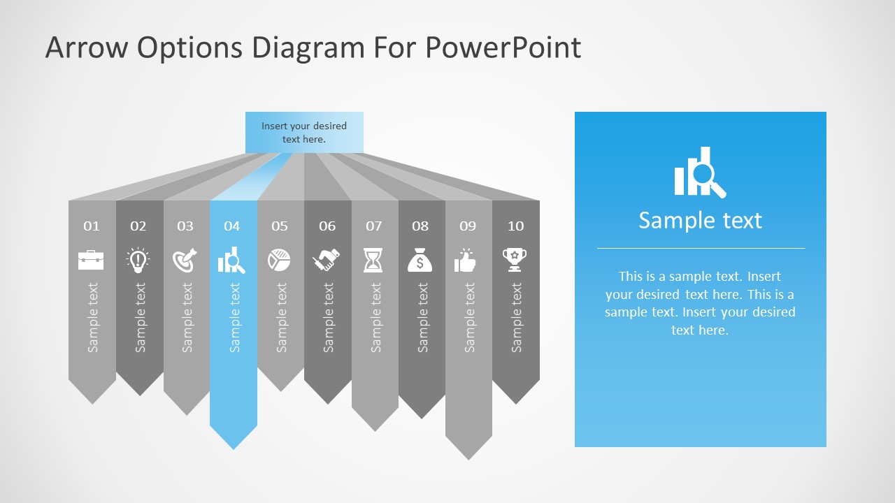 10 Steps Arrows Bars PowerPoint Diagram - SlideModel