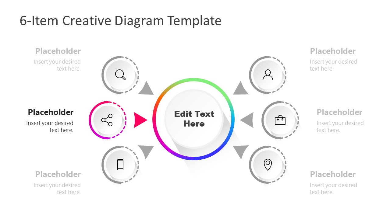 6-Step Creative Diagram Template for PowerPoint - SlideModel