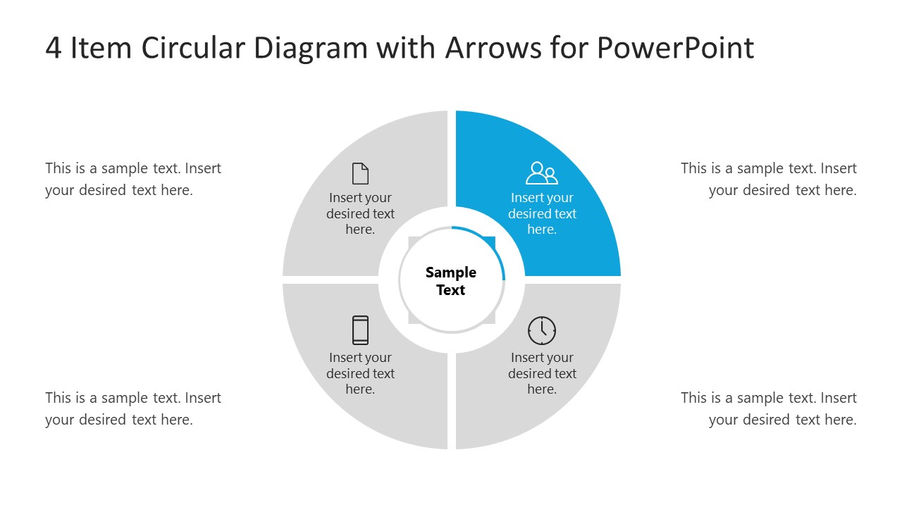 4 Item Circular Diagram With Arrows For PowerPoint SlideModel