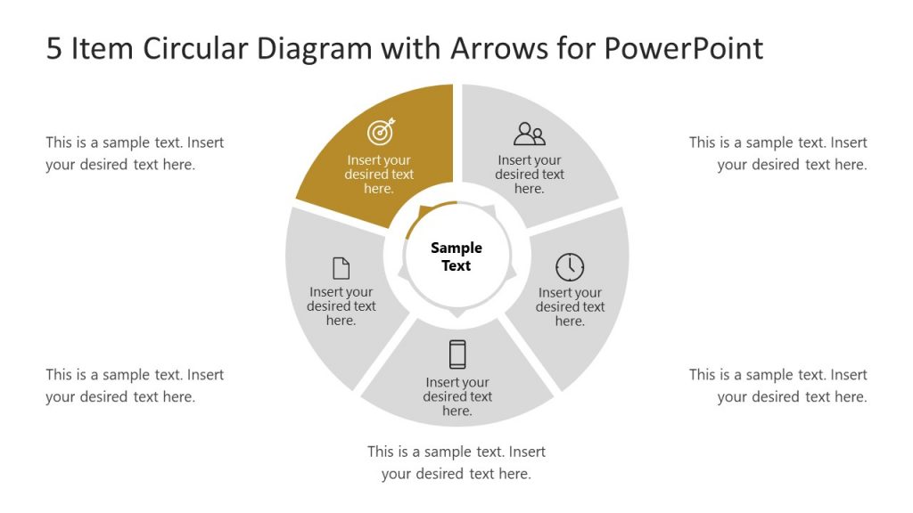 5 Steps 5 Item PowerPoint Circular Diagram - SlideModel