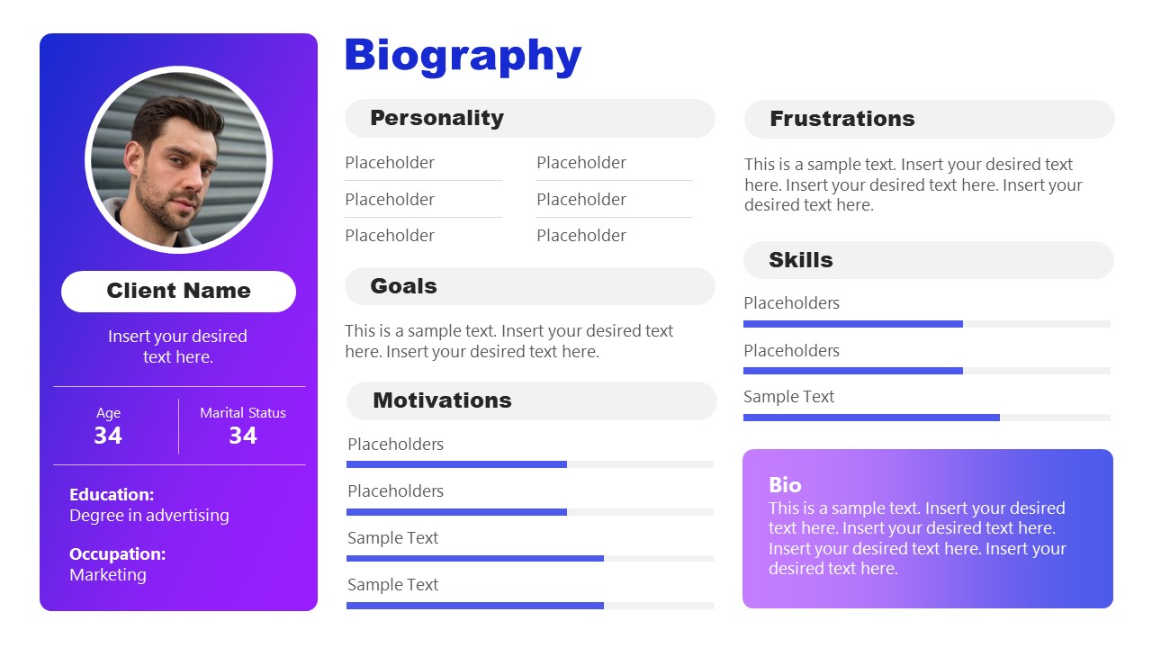 Biography PowerPoint Template Presentation Slides
