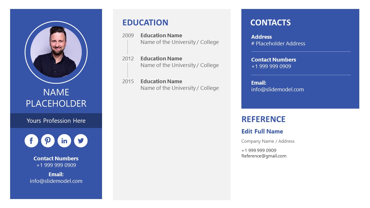Modern Resume Presentation Template Presentation Slide