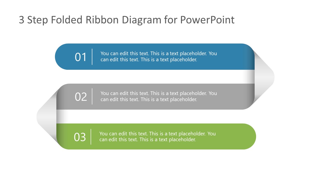 Multi-Step Folded Ribbon PowerPoint Template - SlideModel