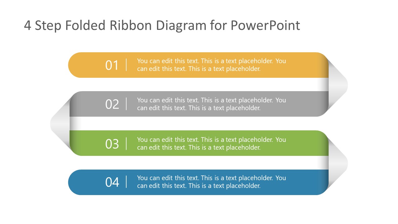 Multi-Step Folded Ribbon PowerPoint Template - SlideModel