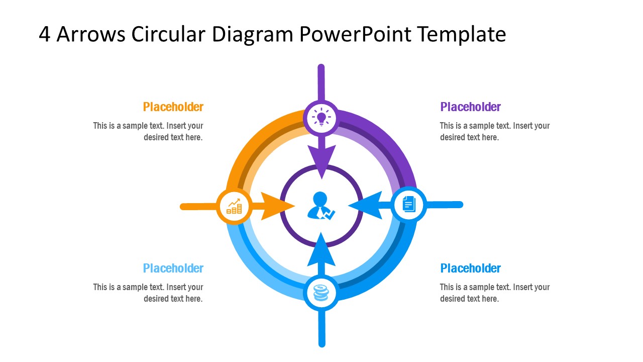 4 Arrows Circular Diagram PowerPoint Template SlideModel