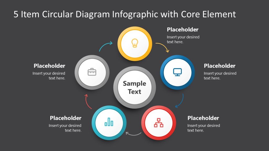 5 Steps Creative Diagram Core PowerPoint - SlideModel