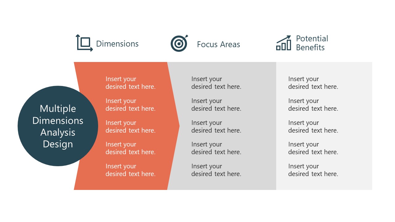 Multiple Dimensions Analysis PowerPoint Template SlideModel