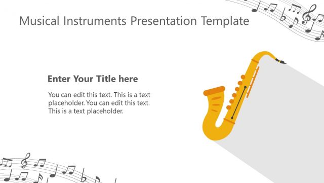 Musical Instrument PowerPoint Shapes Saxophone - SlideModel