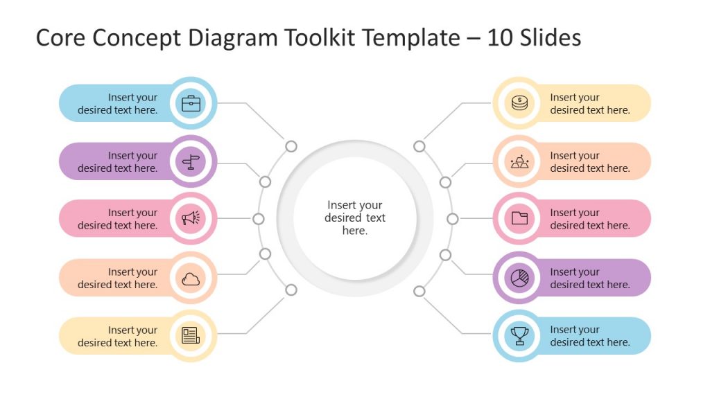 10 Items Core Concept PowerPoint Diagram - SlideModel