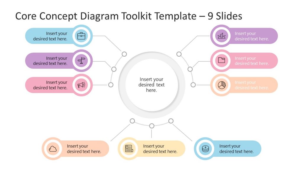 9 Items Core Concept PowerPoint Diagram - SlideModel