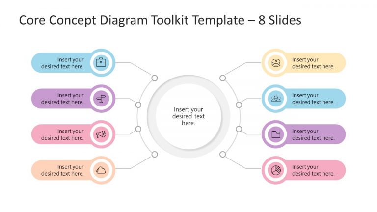 8 Items Core Concept PowerPoint Diagram - SlideModel