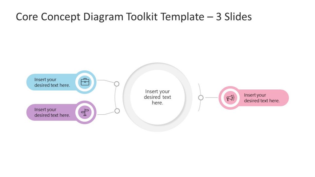 3 Items Core Concept PowerPoint Diagram - SlideModel